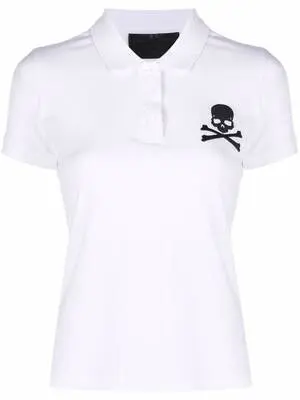 Philipp Plein Skull-patch Polo Shirt - White