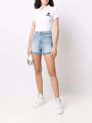 Philipp Plein Skull-patch Polo Shirt - White