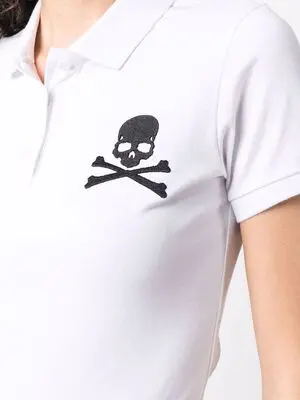 Philipp Plein Skull-patch Polo Shirt - White