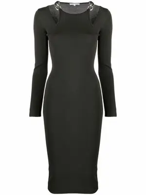 Patrizia Pepe Fitted Dress With Chain-link Detailing