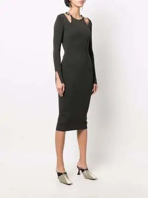Patrizia Pepe Fitted Dress With Chain-link Detailing