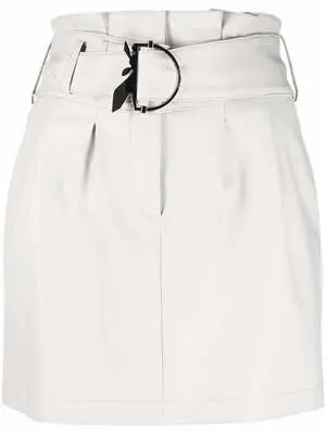 Patrizia Pepe Essential Belted Mini Skirt - Grey