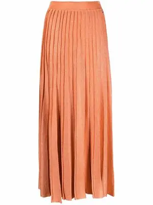 Patrizia Pepe Glitter Pleated Midi Skirt