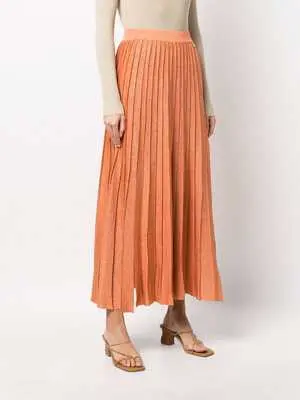 Patrizia Pepe Glitter Pleated Midi Skirt