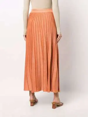 Patrizia Pepe Glitter Pleated Midi Skirt
