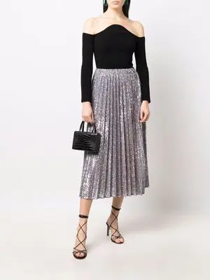 Patrizia Pepe Sequined Pleated Skirt