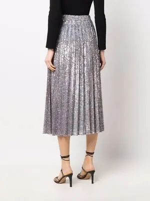Patrizia Pepe Sequined Pleated Skirt
