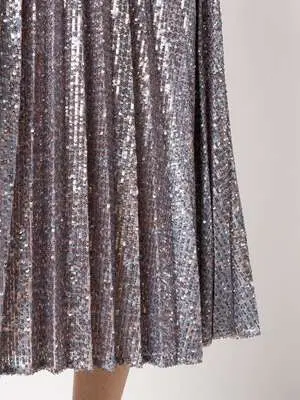 Patrizia Pepe Sequined Pleated Skirt