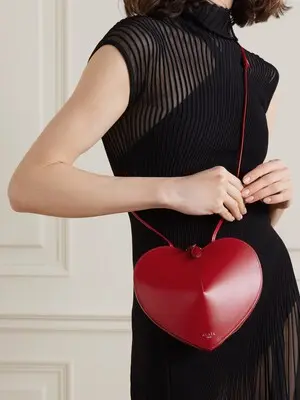 Alaïa Le Coeur Leather Shoulder Bag - Red