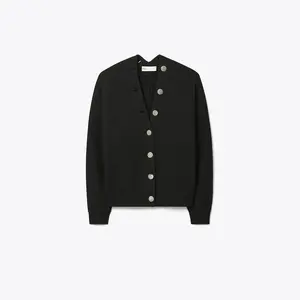 Tory Burch Merino Wool Cardigan - Black