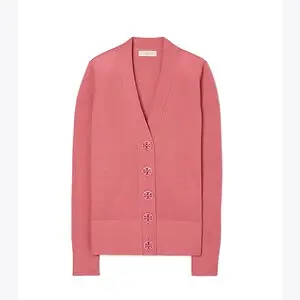 Tory Burch Merino Wool Cardigan Rosewood