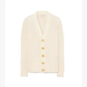 Tory Burch Merino Wool Cardigan White