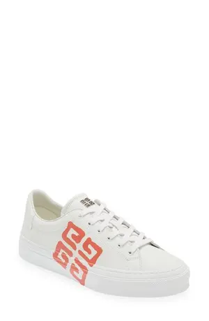 Givenchy X Chito City Court 4g Graffiti Sneaker White/ Orange