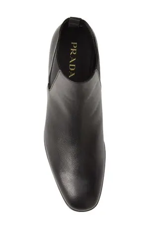 Prada Saffiano Leather Chelsea Boots