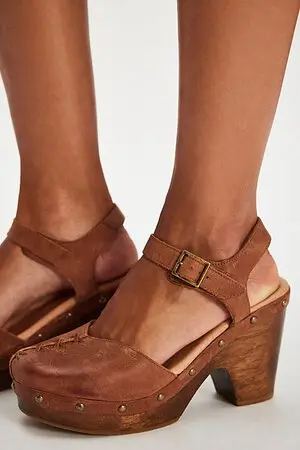 Free People Leather Clogs - Tan