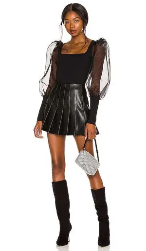 Alice + Olivia Carter Faux Leather Pleated Skirt