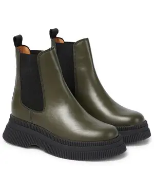 GANNI Leather Chelsea Boots