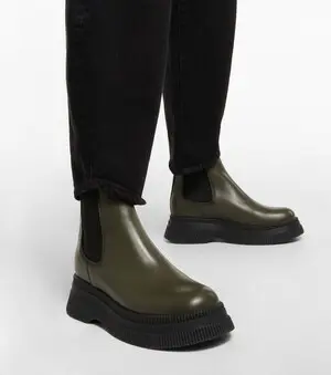 GANNI Leather Chelsea Boots