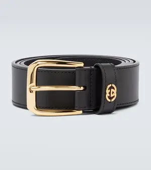 Gucci Interlocking G Leather Belt - Black