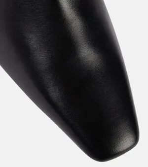 TOTEME Leather Ankle Boots - Black