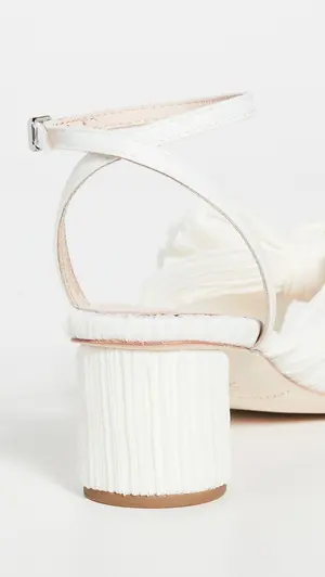 LOEFFLER RANDALL Dahlia Pleated Bow Heels - Pearl