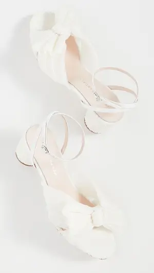 LOEFFLER RANDALL Dahlia Pleated Bow Heels - Pearl