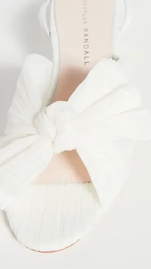 LOEFFLER RANDALL Dahlia Pleated Bow Heels - Pearl