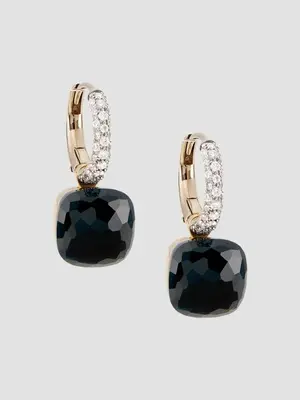 Pomellato Nudo Two-tone 18k Gold, London Topaz & Diamond Earrings - Blue