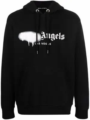 Palm Angels Las Vegas Sprayed-logo Hoodie - Black
