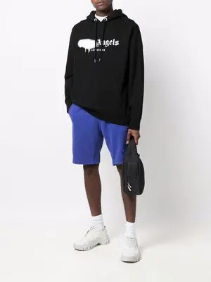 Palm Angels Las Vegas Sprayed-logo Hoodie - Black
