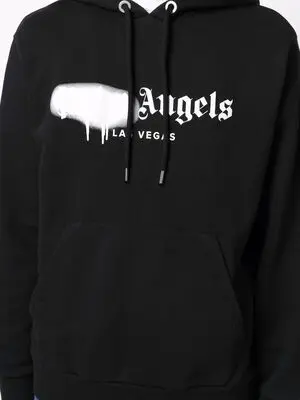 Palm Angels Las Vegas Sprayed-logo Hoodie - Black