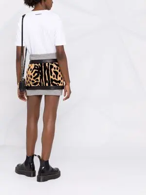 Dsquared2 Leopard-panelled Mini Skirt