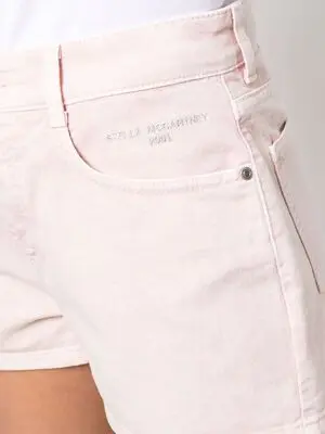 Stella McCartney Embroidered Logo Mid-rise Shorts