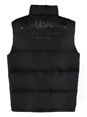 Alexander McQueen Graffiti-print Padded Gilet - Black