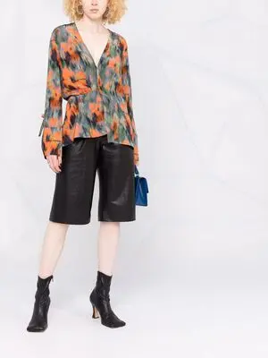Off-White Graphic-print Silk Blouse