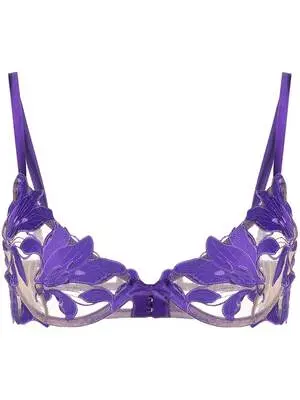 FLEUR DU MAL Lily Plunge Demi Bra - Purple