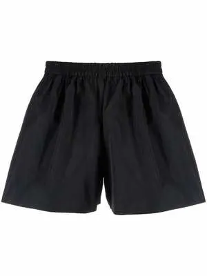 Red Valentino Pleated Flared Shorts - Black