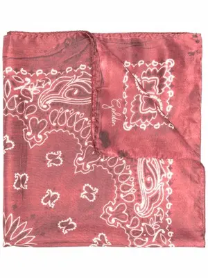 GOLDEN GOOSE Paisley-print Silk Scarf - Red