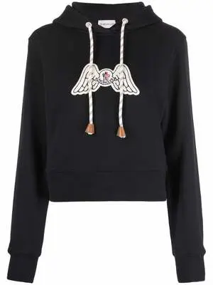 Palm Angels X Moncler Wings-logo Patch Hoodie