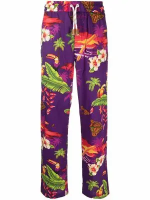 Palm Angels X Moncler All-over Floral-print Track Pants - Purple