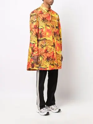 Palm Angels X Moncler Tropical-print Padded Coat
