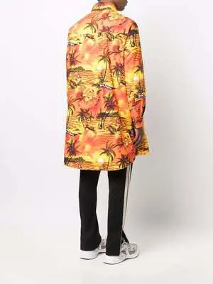 Palm Angels X Moncler Tropical-print Padded Coat