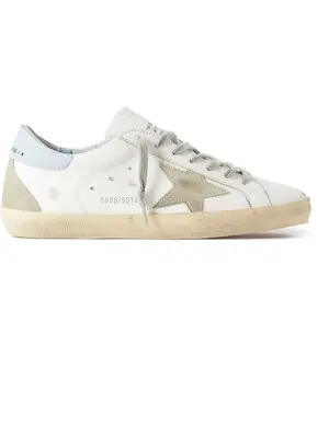 GOLDEN GOOSE Golden Goose - Superstar Distressed Leather And Suede Sneakers - Men - White - EU 40 White