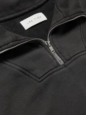 LES TIEN Half-zip Heavyweight Fleece Cotton-jersey Sweatshirt
