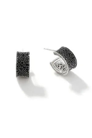 John Hardy Carved Chain J Hoop Earring