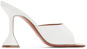 Amina Muaddi Amina Muaddi White Lupita Slipper Heeled Sandals - White