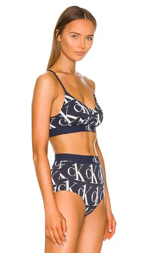 Calvin Klein Light Lined Bralette In Navy
