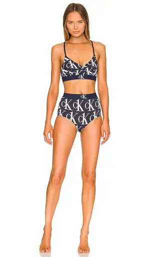 Calvin Klein Light Lined Bralette In Navy