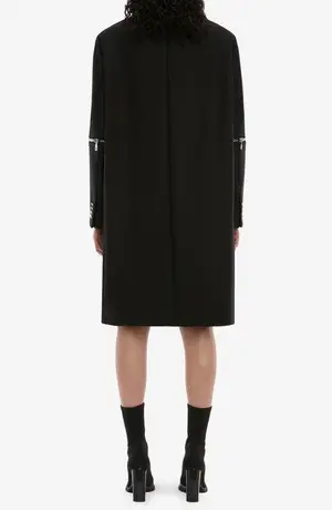 Alexander McQueen Alexander Spiral Zip Oversized Wool Coat