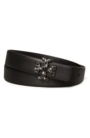 Tory Burch Kira Embellished Logo Belt